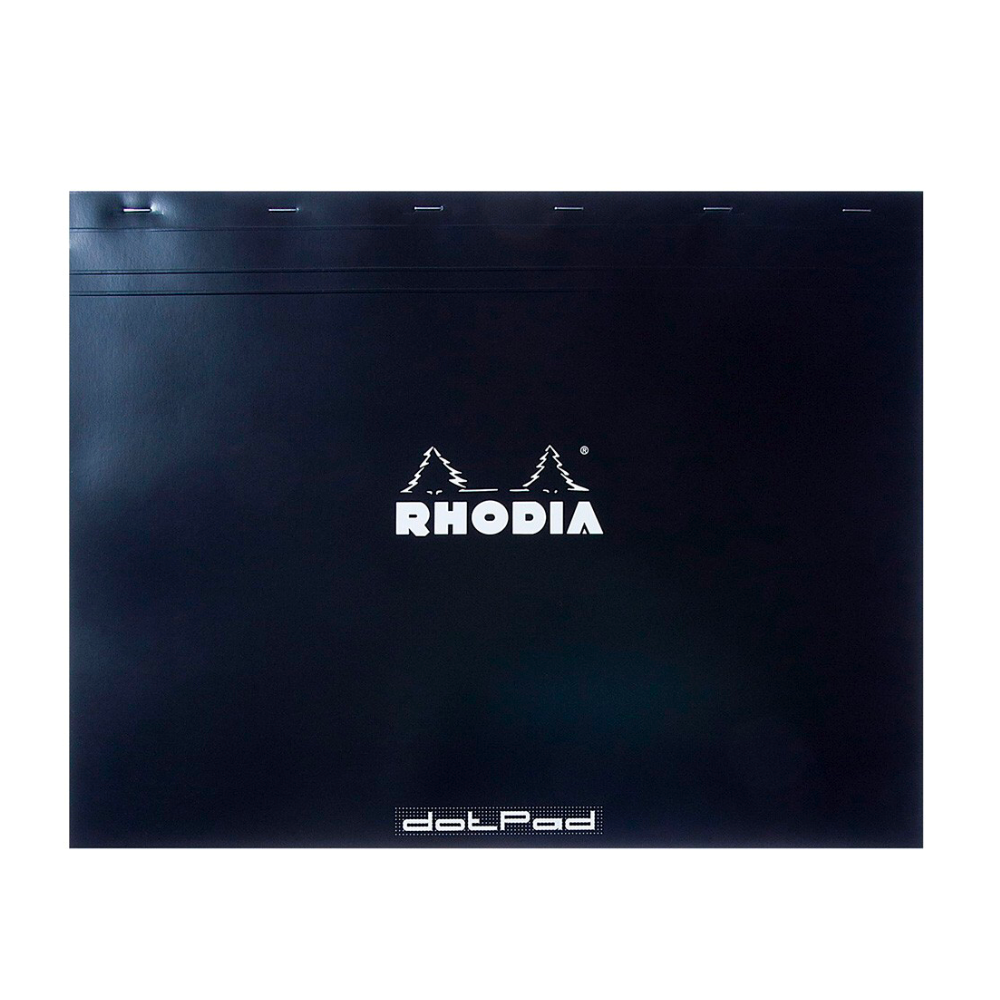 Rhodia #38 Top Staplebound Dot Grid Notepad (16 1/2" x 12 1/2") - Blac