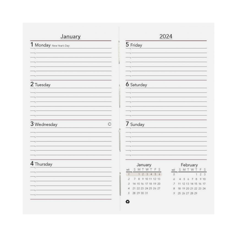 Scully 2025 1008A Pocket Weekly Refill (3.25" x 6" - Sewnbound ...