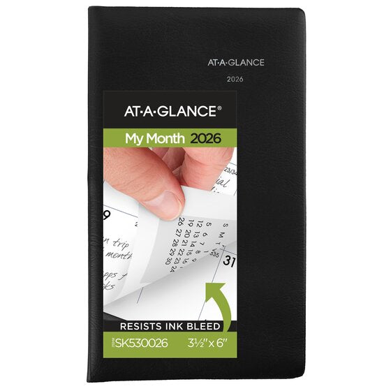 At-A-Glance 2026 DayMinder Pocket Monthly Planner - Black (3 1/2" x 6 ...