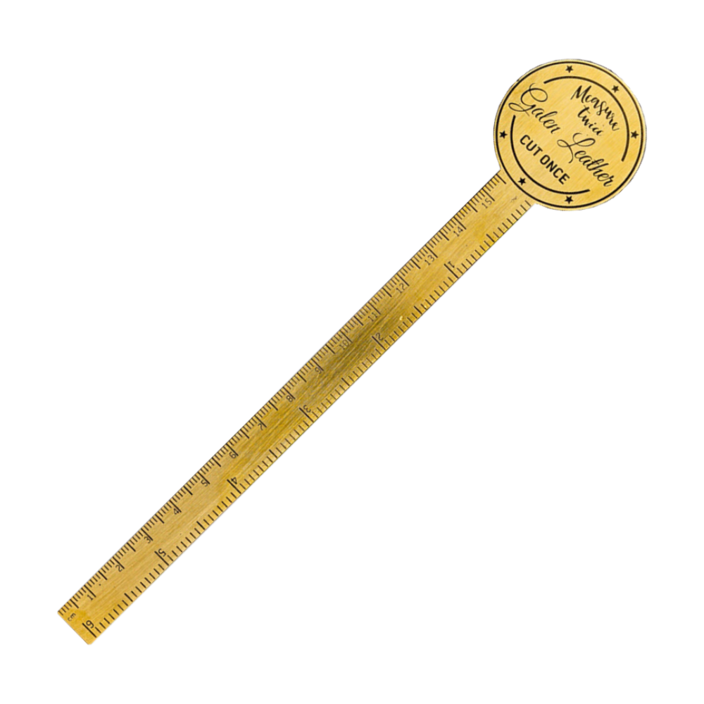 Galen Leather Brass Ruler/Letter Opener