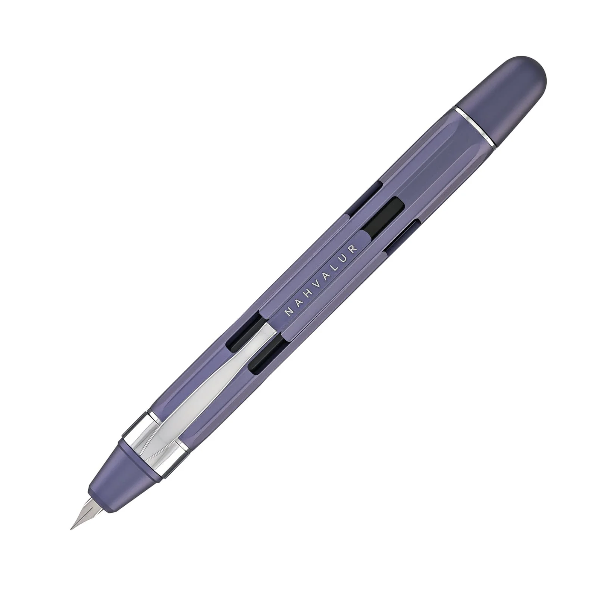 Nahvalur Eclipse Retractable Fountain Pen - Hepatizon Silver ...