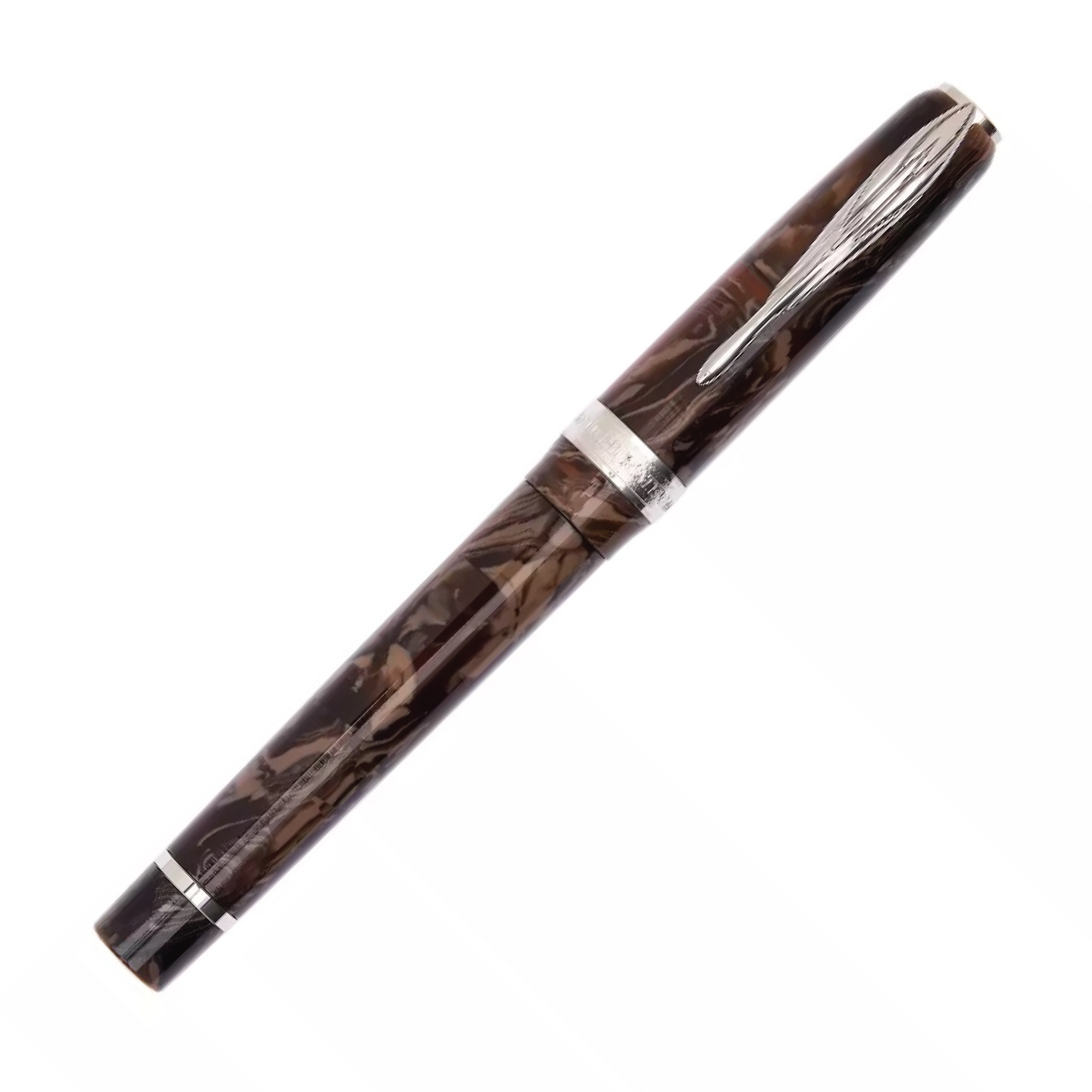 Pineider Antichi Materiali Carrara Brown Fountain Pen Palladium Trim ...