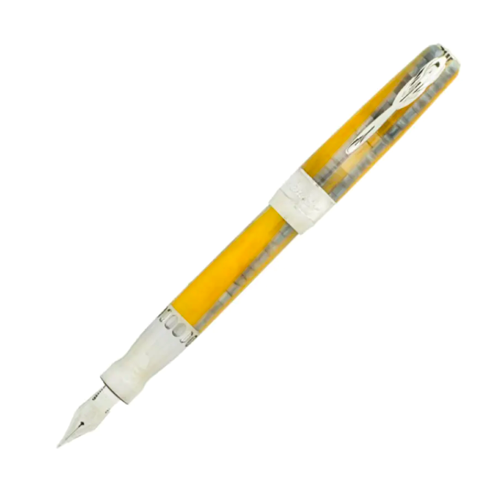 Pineider Arco Fountain Pen - Bysantium Trimpalladium Gold Stone ...