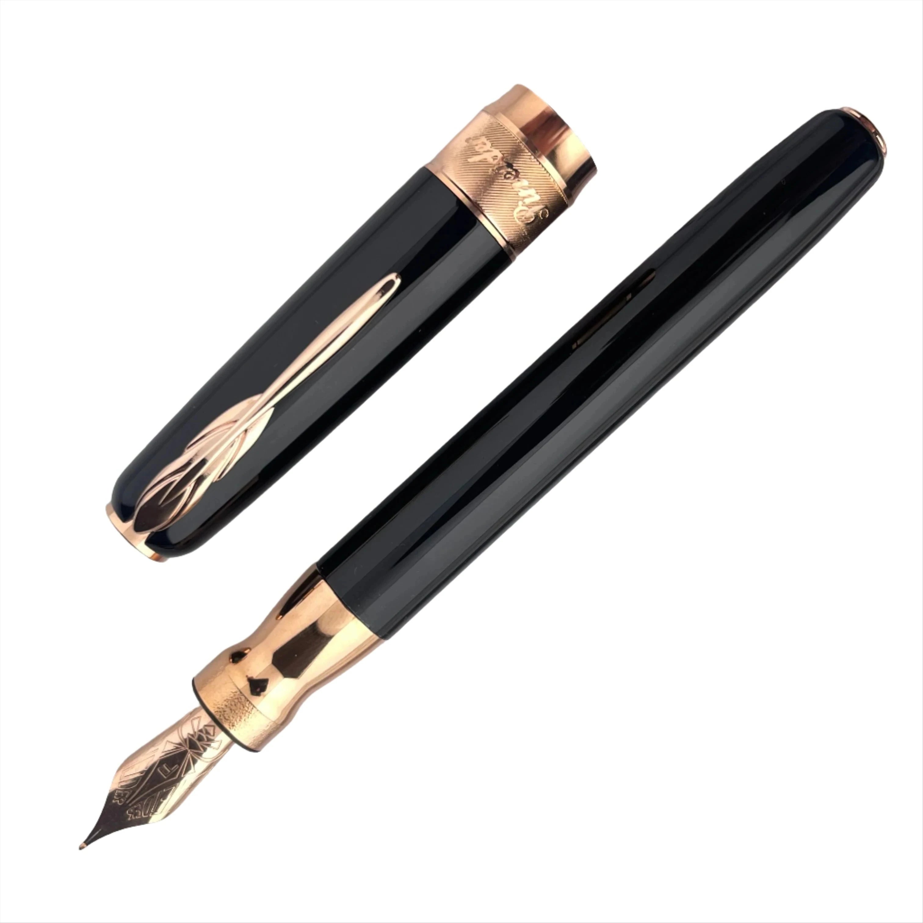 Pineider Classic Fountain Pen - Black with Rose Gold Trim – Dromgoole's ...
