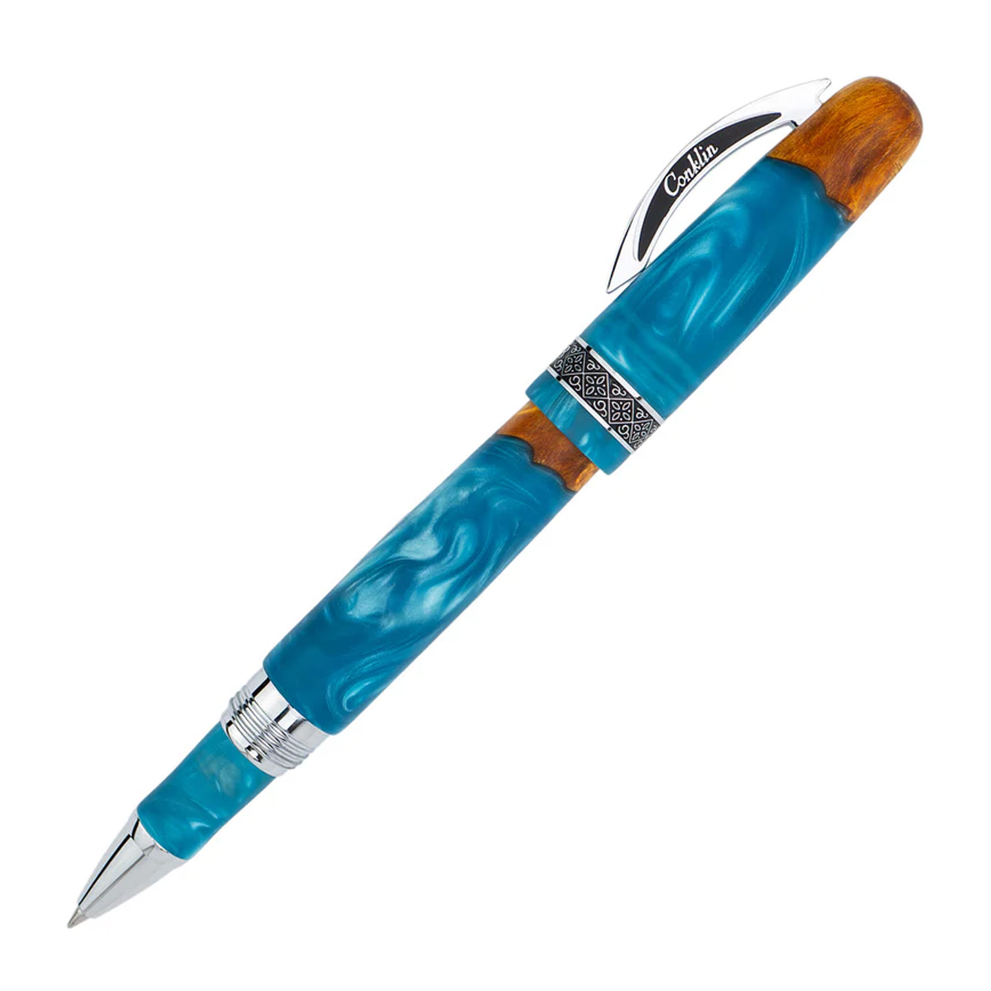 Conklin 1898 Spectra Fusion Rollerball - Blue with Chrome Trim (Limite ...