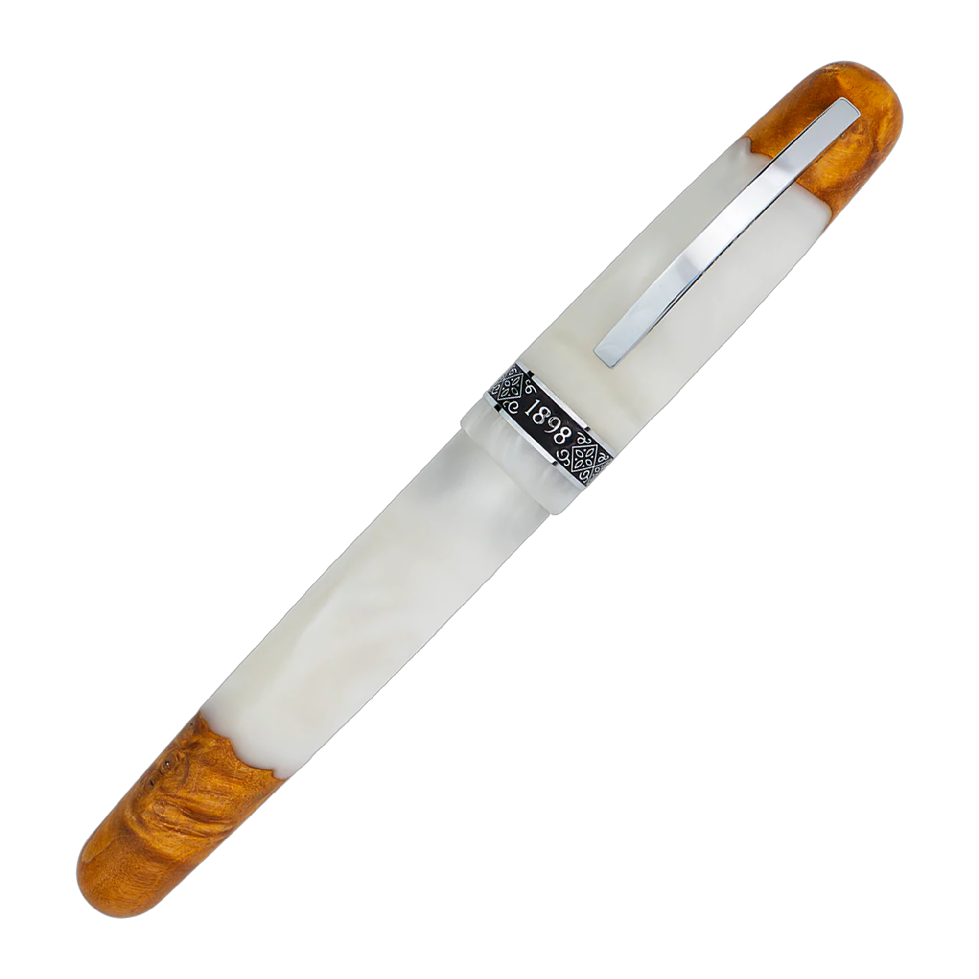 Conklin 1898 Spectra Fusion Fountain Pen - White with Chrome Trim (Lim ...