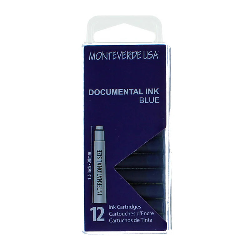 Monteverde Documental Blue Ink Cartridges (Set of 12) – Dromgoole's ...