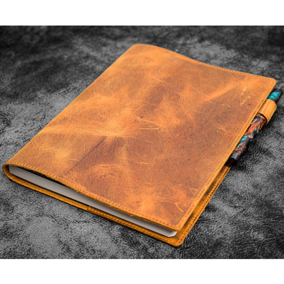 Galen Leather Slim B5 Notebook/Planner Cover - Crazy Horse Brown ...