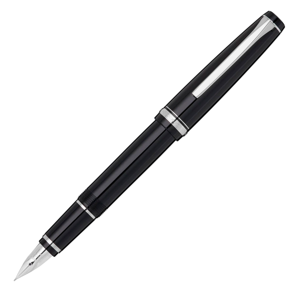 Pilot Falcon Fountain Pen - Black with Rhodium Trim