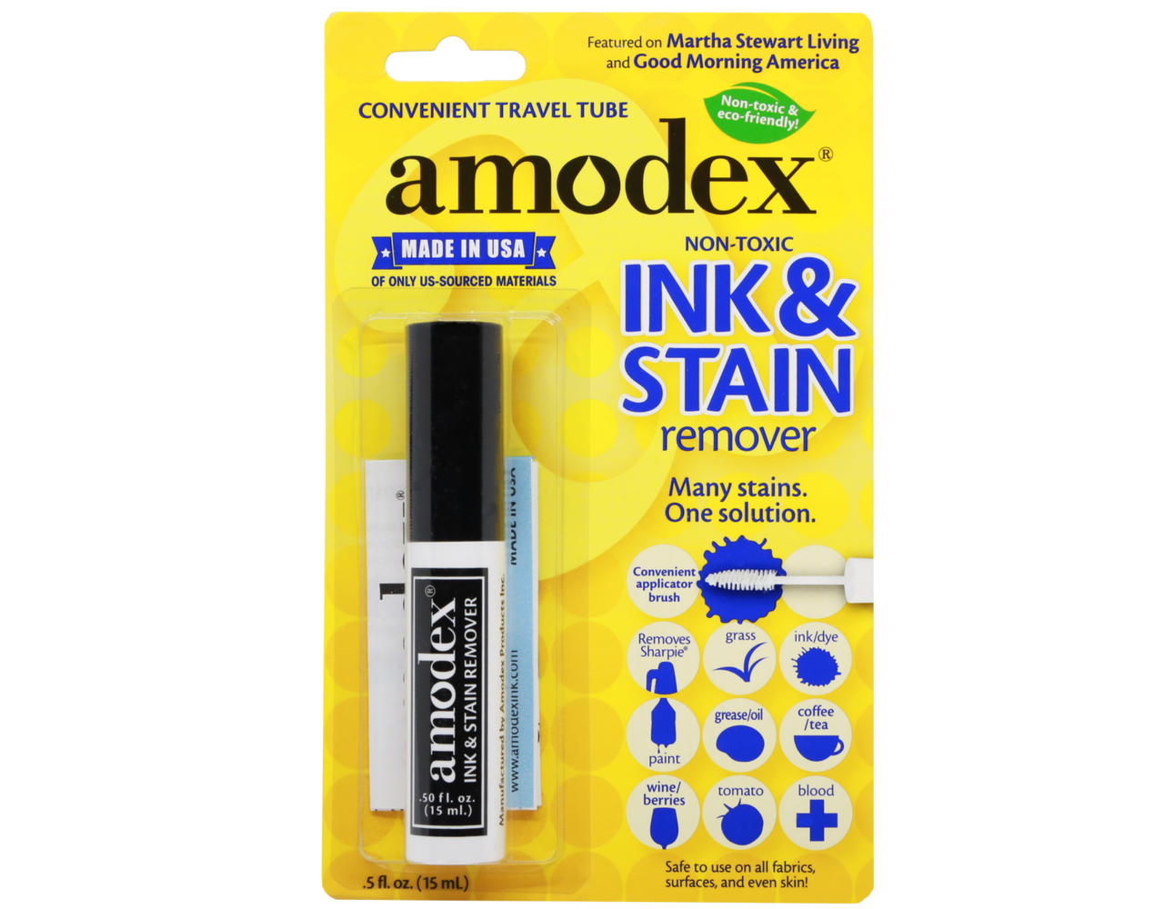 Amodex Ink and Stain Remover - Travel Tube (.5 oz)