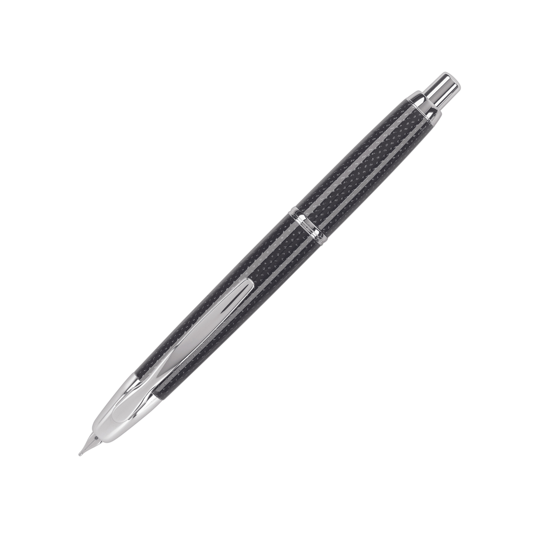 Pilot Vanishing Point Fountain Pen - Black Carbonesque with Rhodium Tr ...