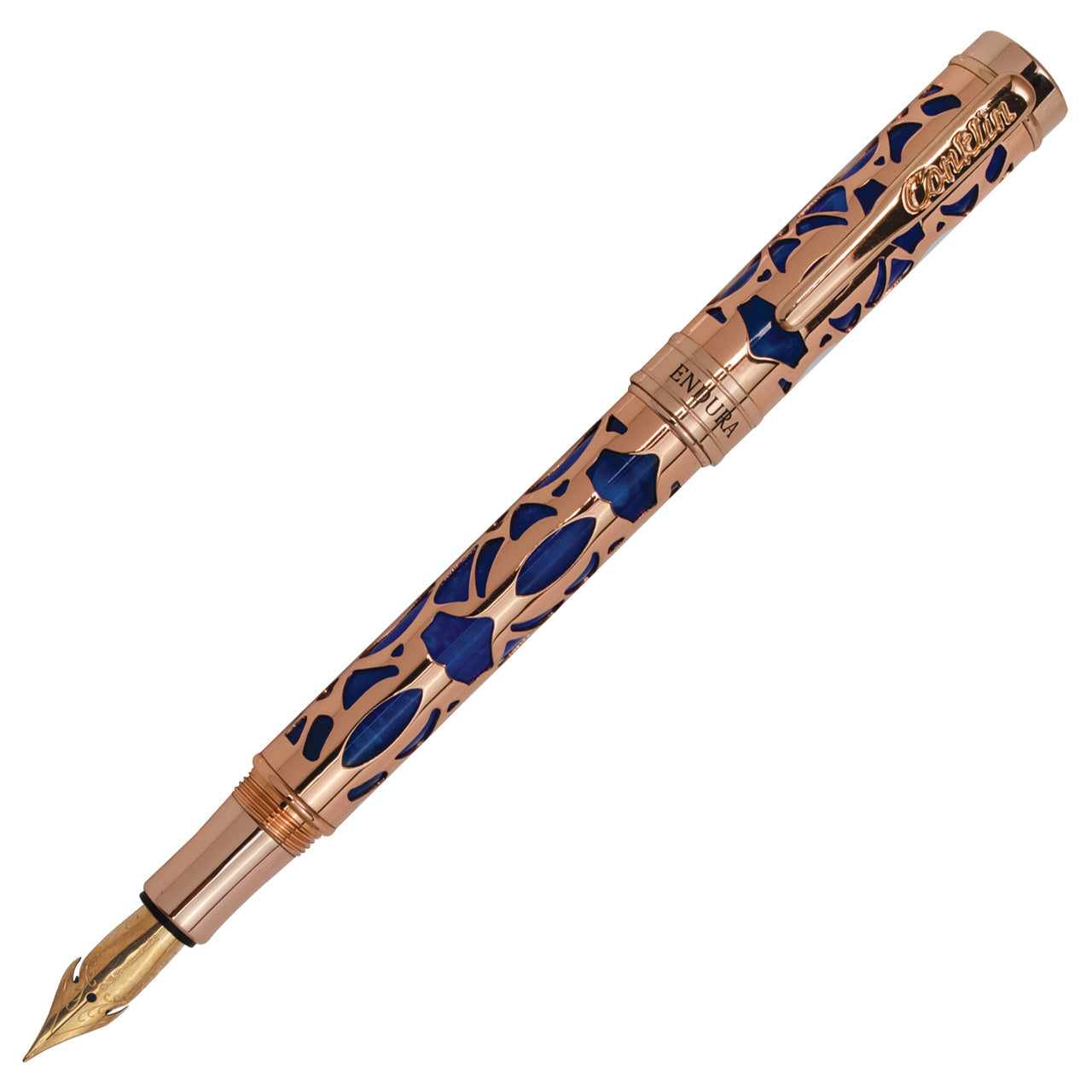 Conklin Endura Deco Crest Fountain Pen - Blue with Rose Gold ...