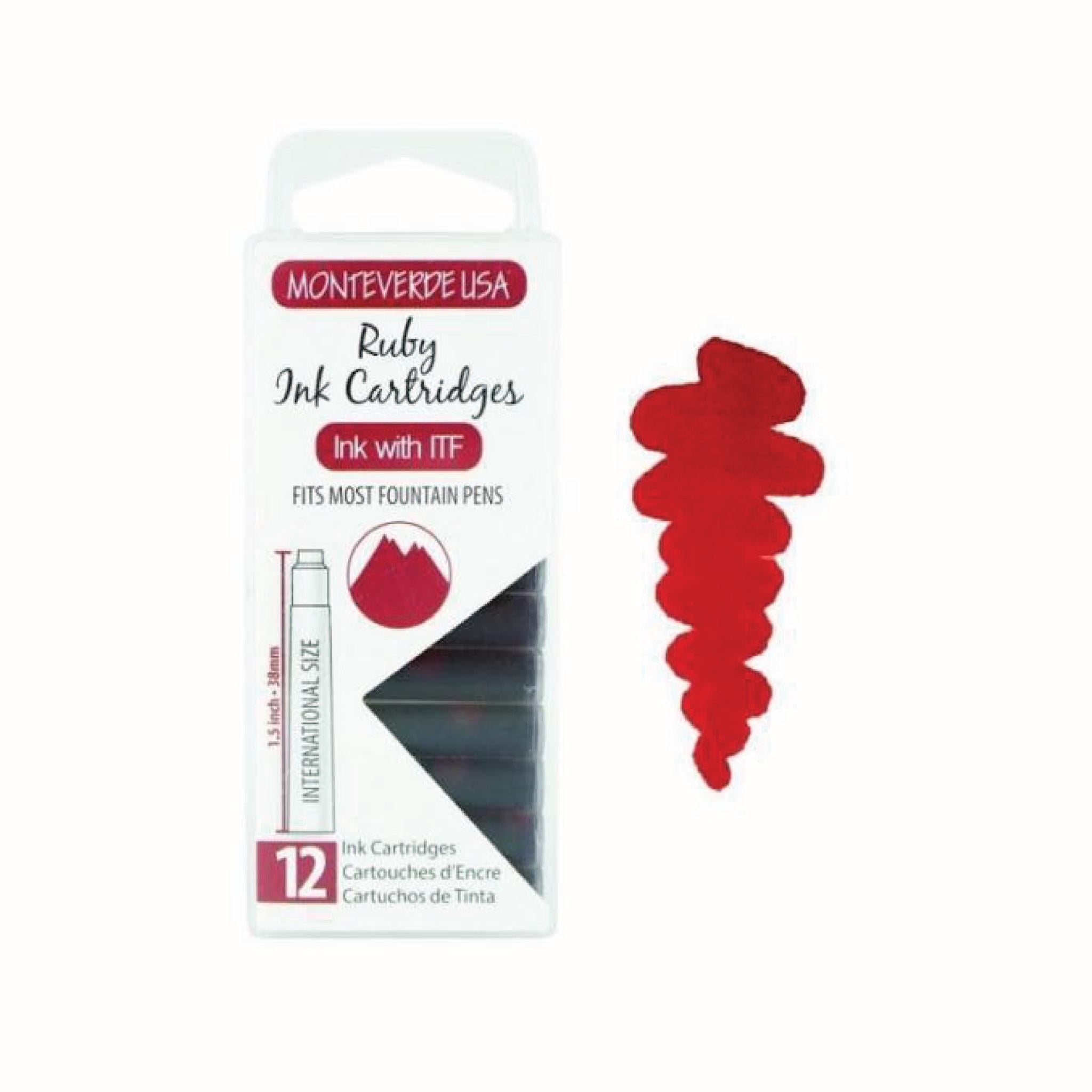 Monteverde Ruby Ink Cartridges (Set of 12)
